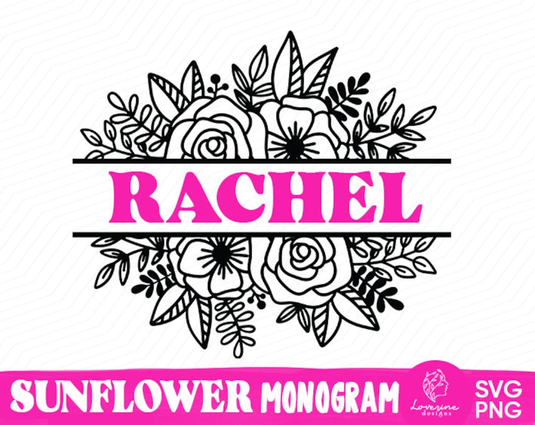 Floral Split SVG Design, Flower Frame Svg Files, Flower Border Svg ...