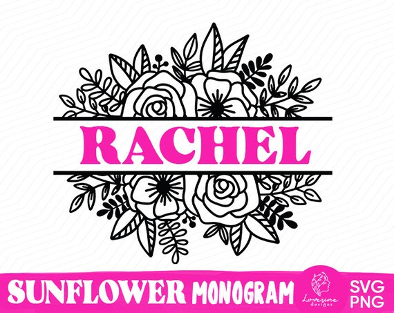 Floral Split SVG Design Flower Frame Svg Files Flower Border - Etsy