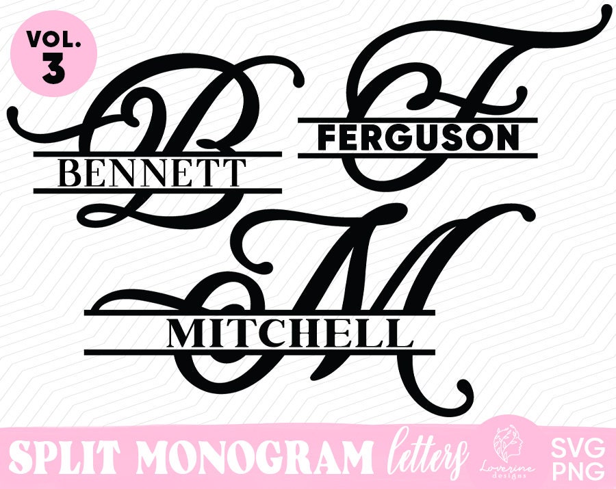 Split Monogram SVG Alphabet Font Monogram Svg Bundle - Etsy