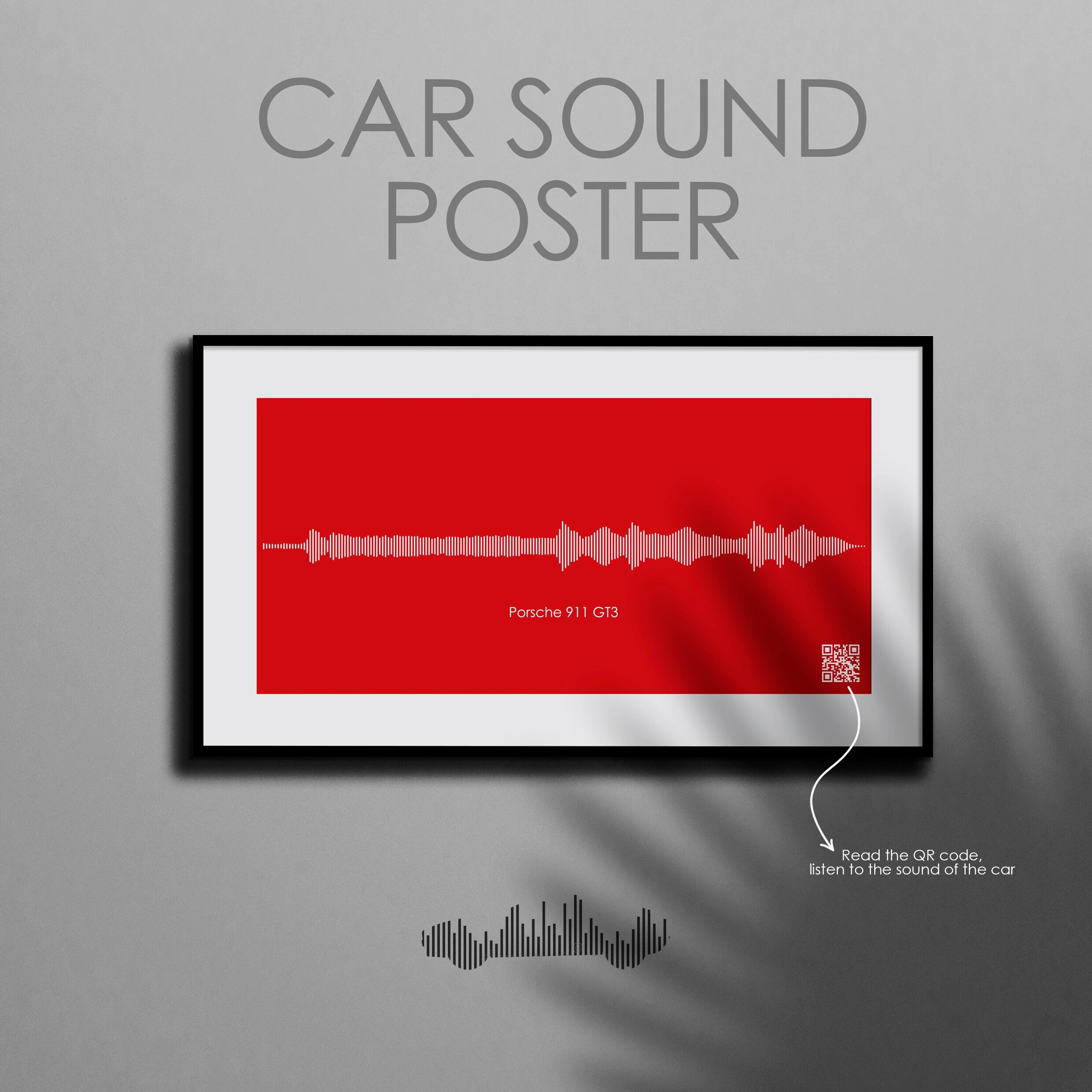 Porsche 911 GT3 Soundwave Art, Soundwave Car Print, Sound Wave Car Art ...