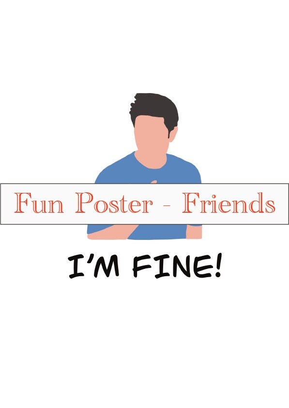 Fun Friends Poster Minimal Ross Poster Im Fine - Etsy