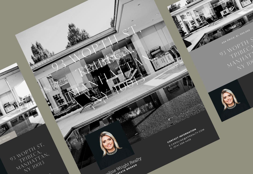 Real Estate Property Sheets, Real Estate Canva Template, Open House ...