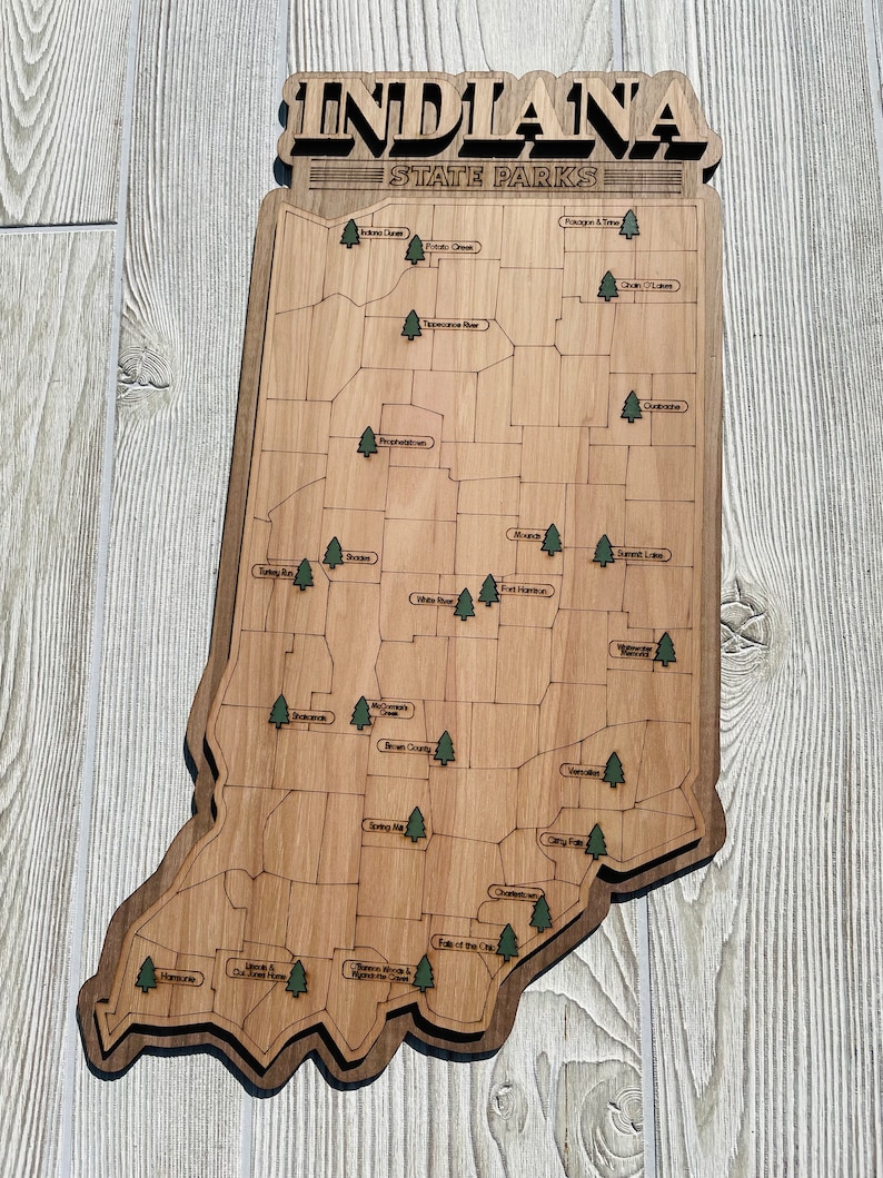 Indiana State Park Map - Etsy