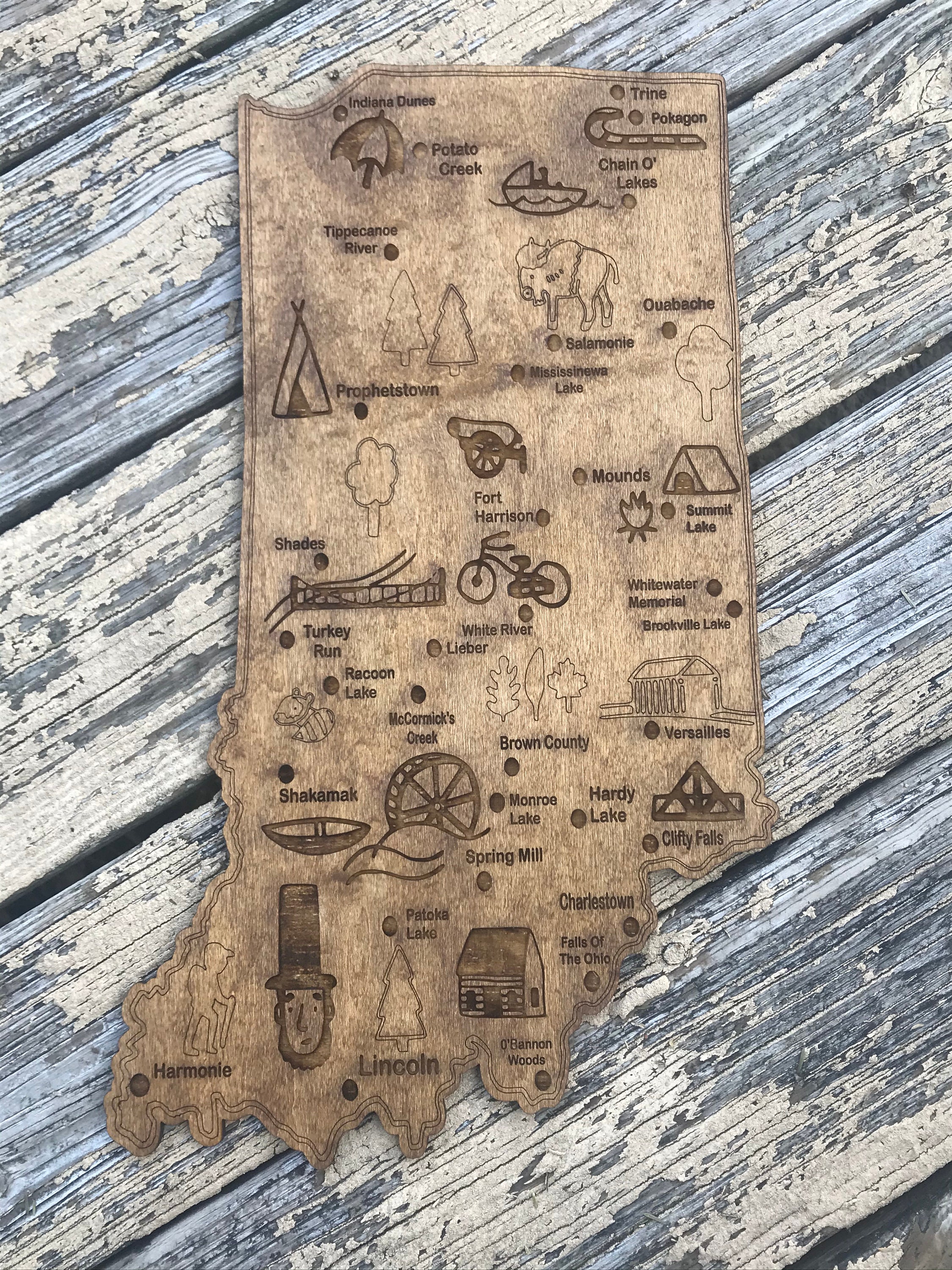 Indiana State Park Map | Etsy