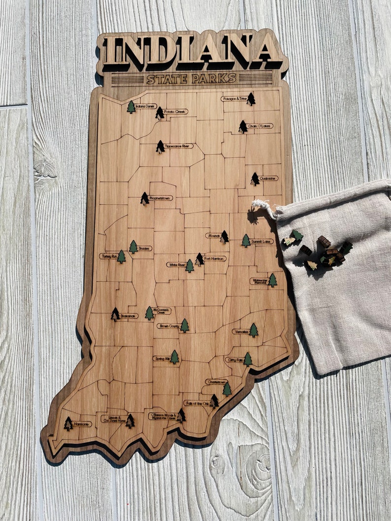 Indiana State Park Map - Etsy