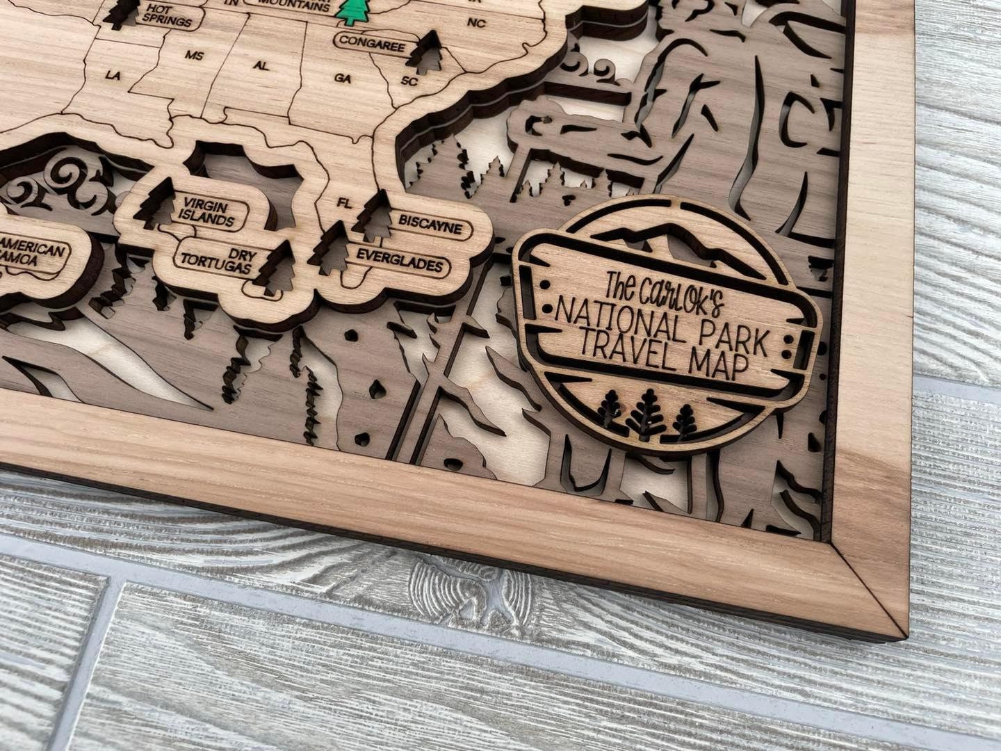 National Park Map Bucket List Map Travel Tracker - Etsy