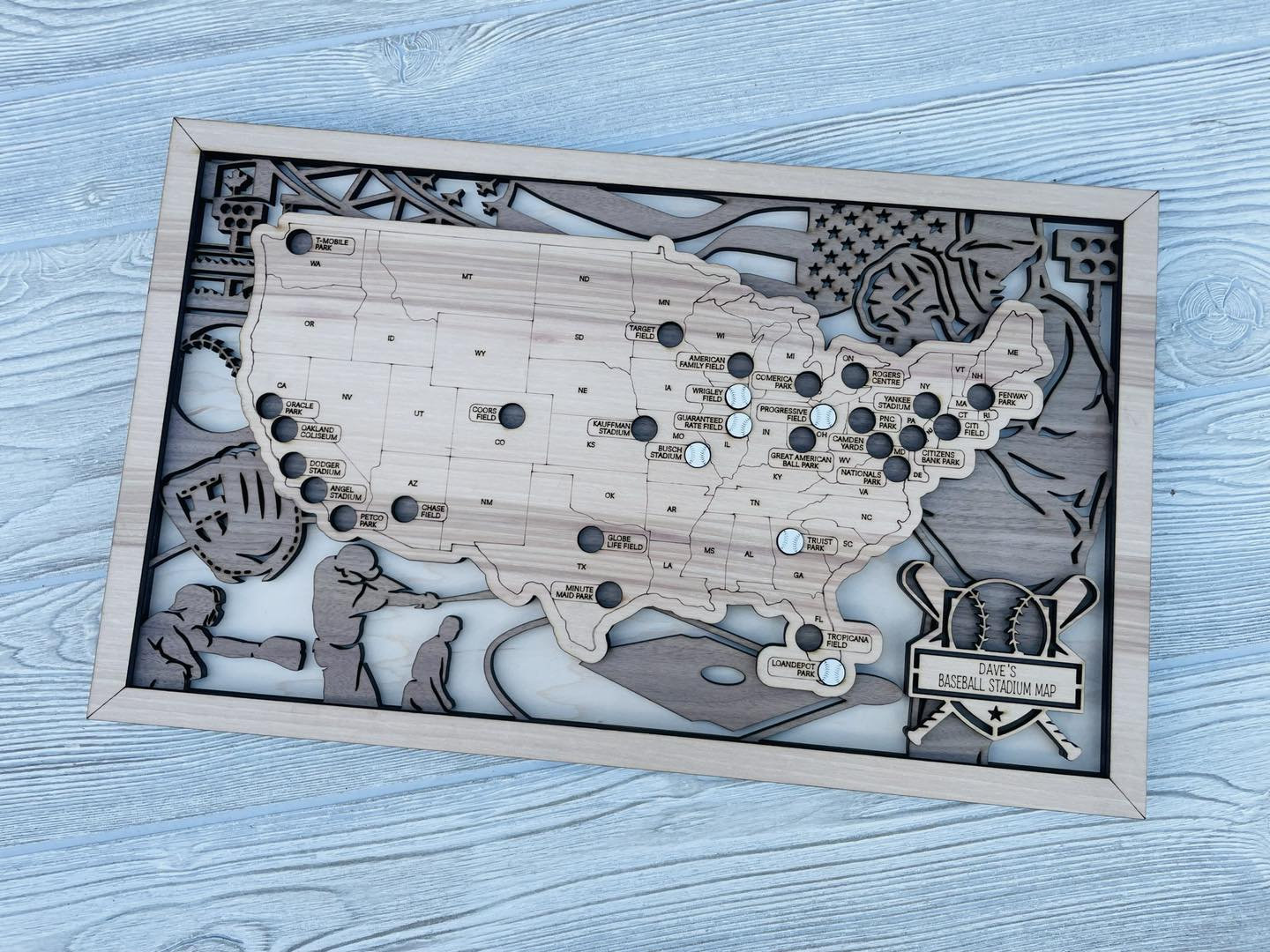 Baseball Stadium Map Tracker - Etsy