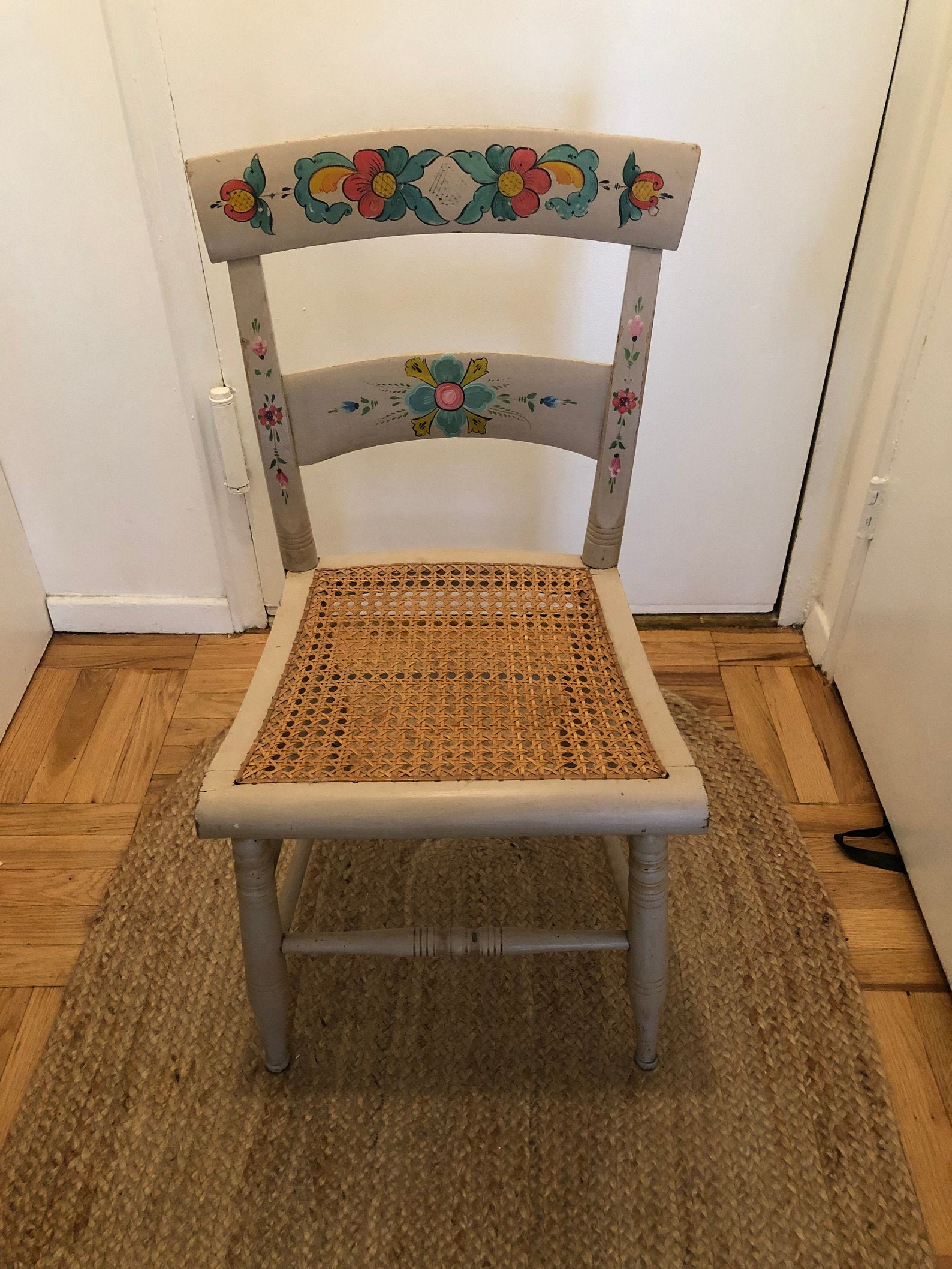 Rare Vintage Norwegian Rosemaling Painted Cane Chair - Etsy