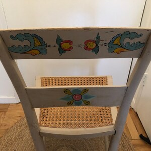 Rare Vintage Norwegian Rosemaling Painted Cane Chair - Etsy