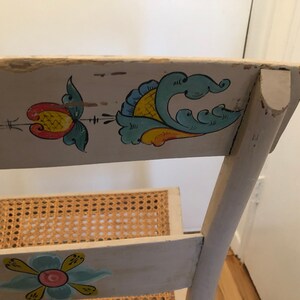 Rare Vintage Norwegian Rosemaling Painted Cane Chair - Etsy