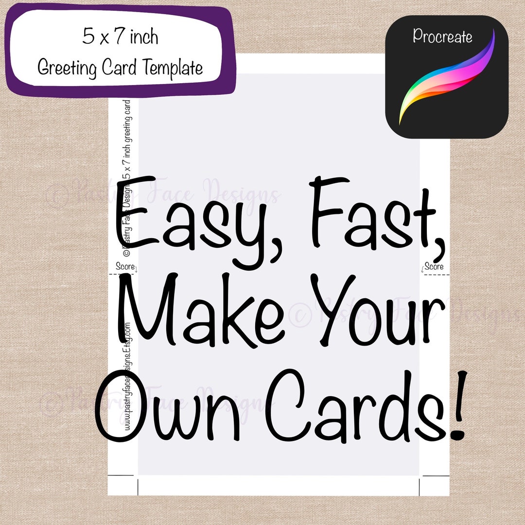 Blank 5 X 7 in Greeting Card Template for Procreate App | Commercial ...