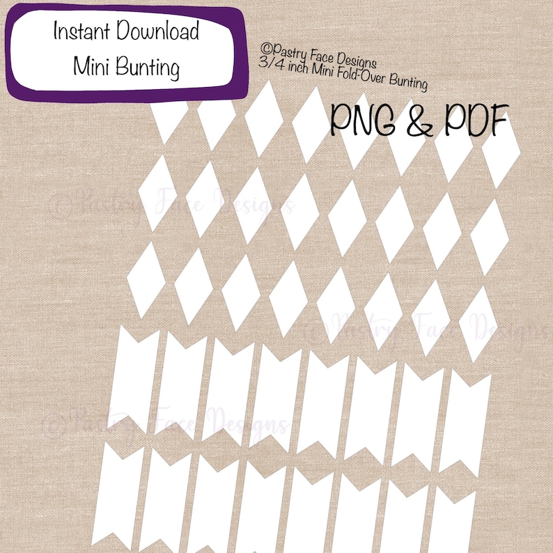 Mini Bunting Template | Banner and Flag | Garland | Approx. 3/4 Inch ...