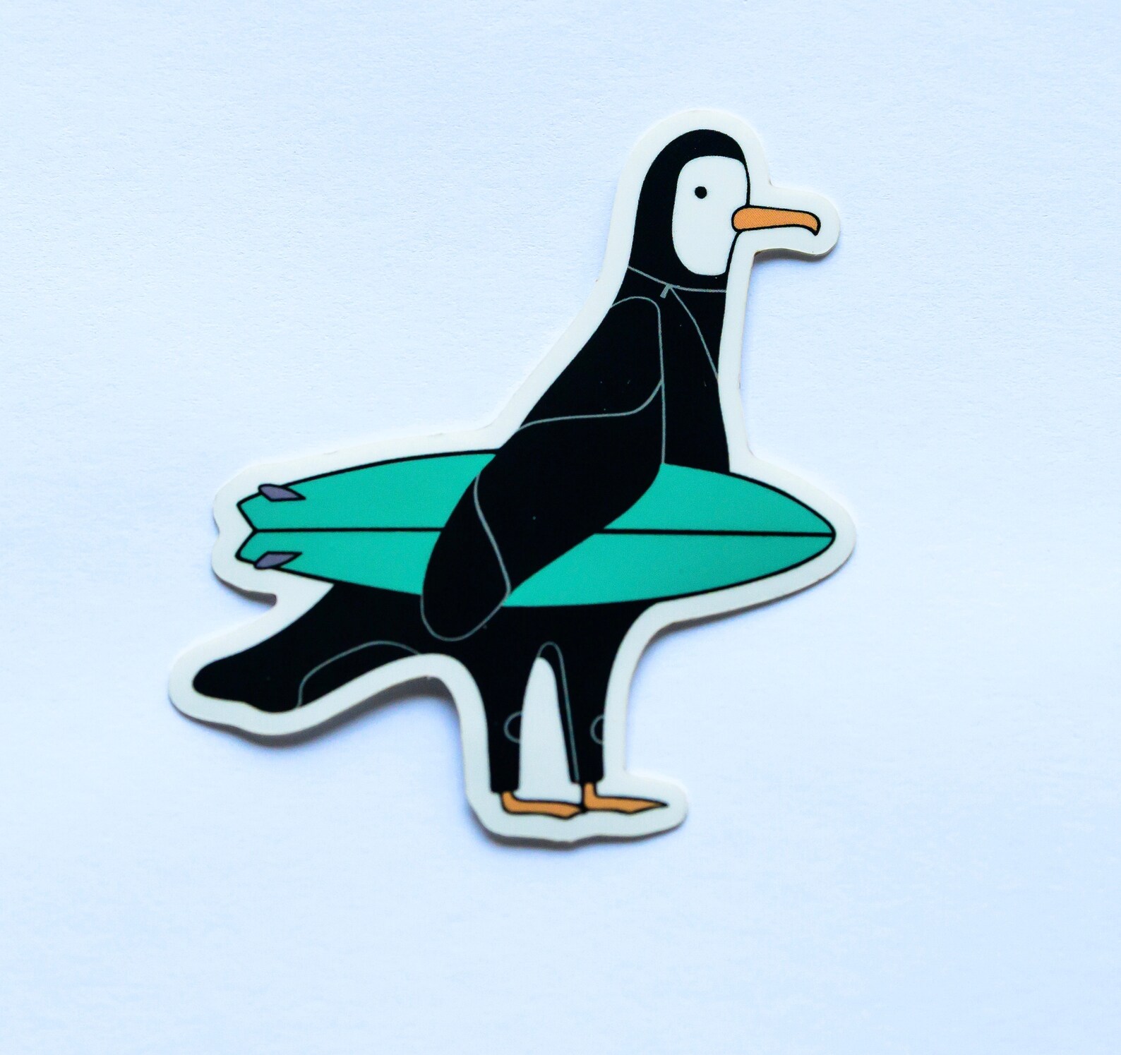 Scout the Surfer Seagull Vinyl Sticker - Etsy