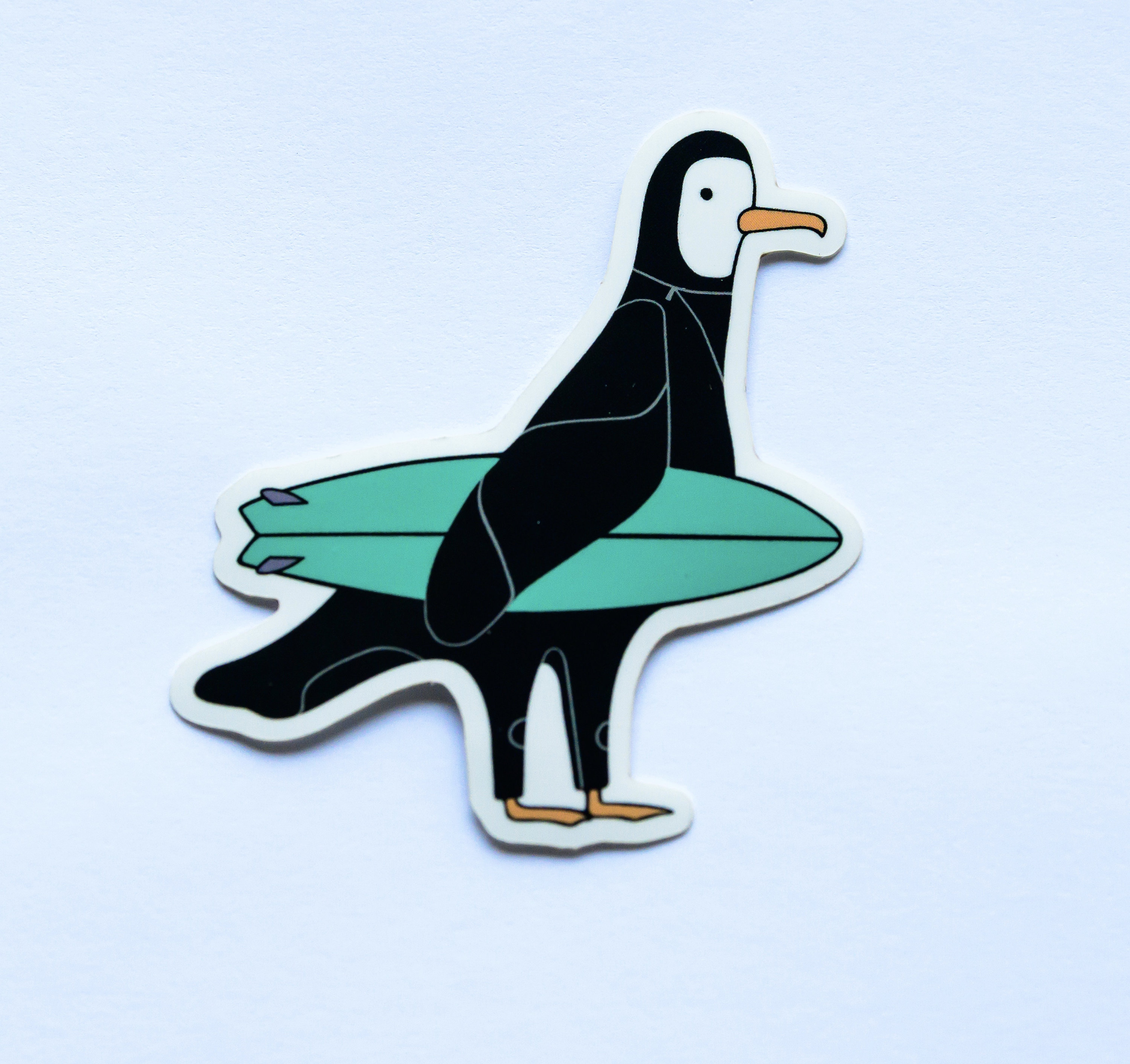 Scout the Surfer Seagull Vinyl Sticker - Etsy