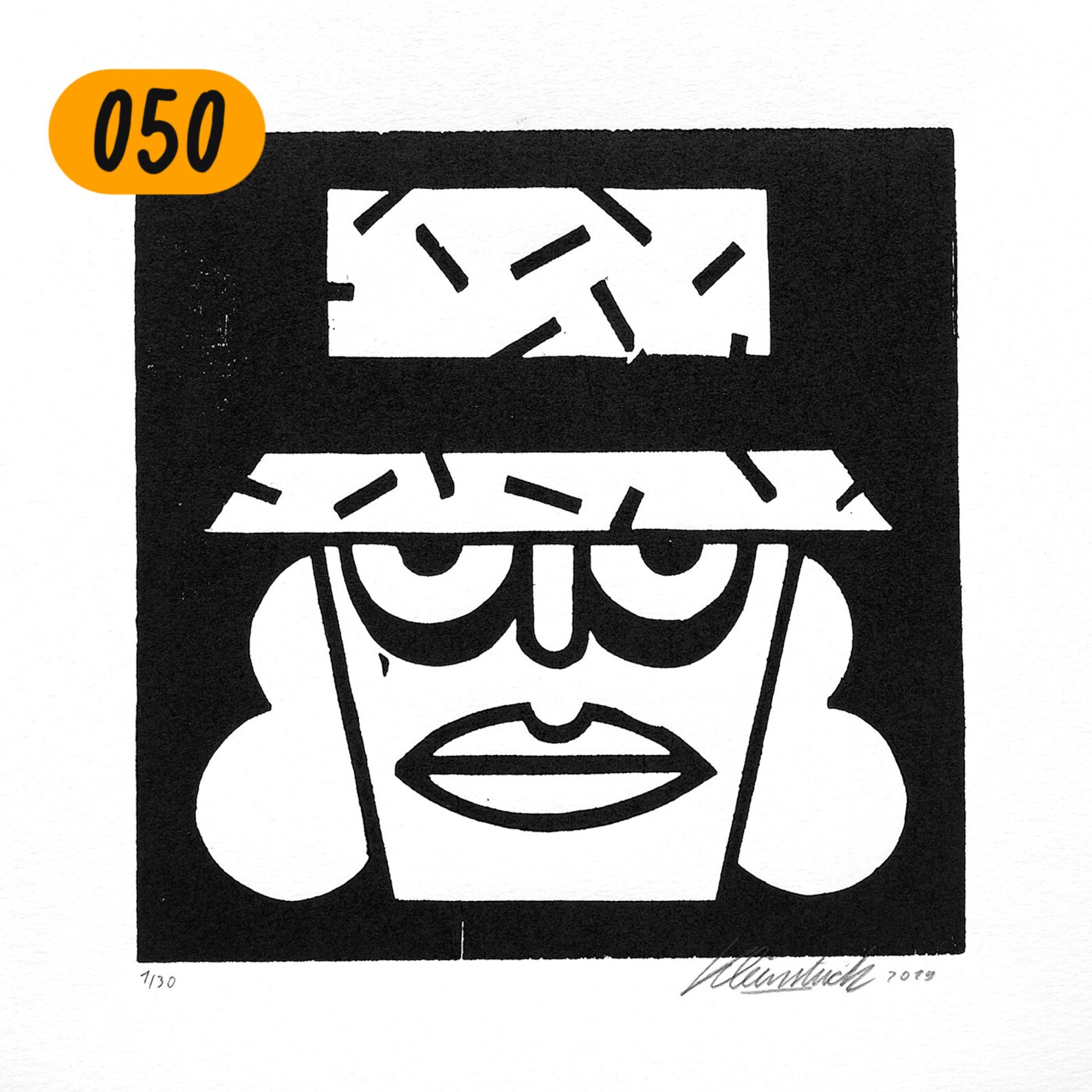 SQUARE FACES / 046 - 054 / Woodcut - Etsy