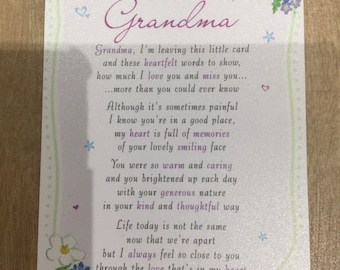 In Loving Memory Poem for a Grandma | Etsy