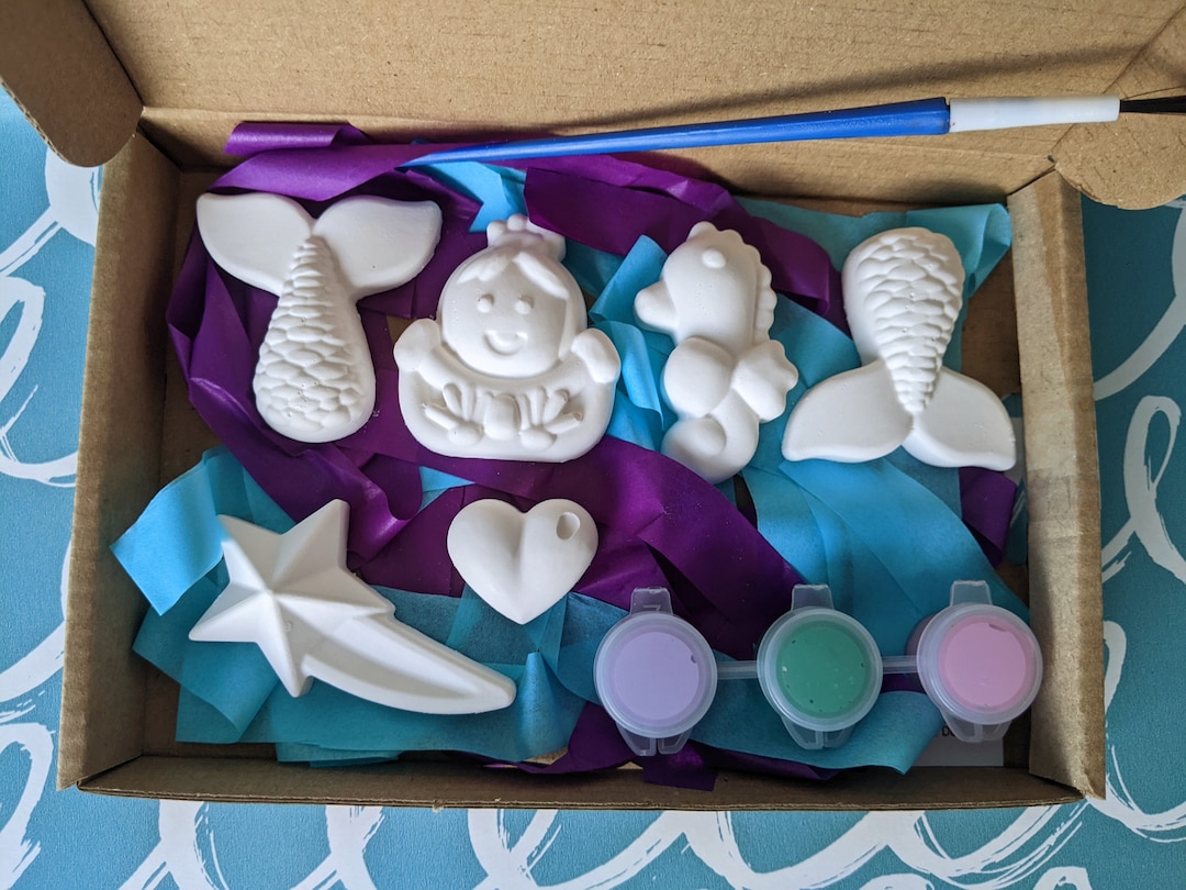 Mermaid Craft Kit, Paint Your Own Mermaids, Kid's Craft Activities ...