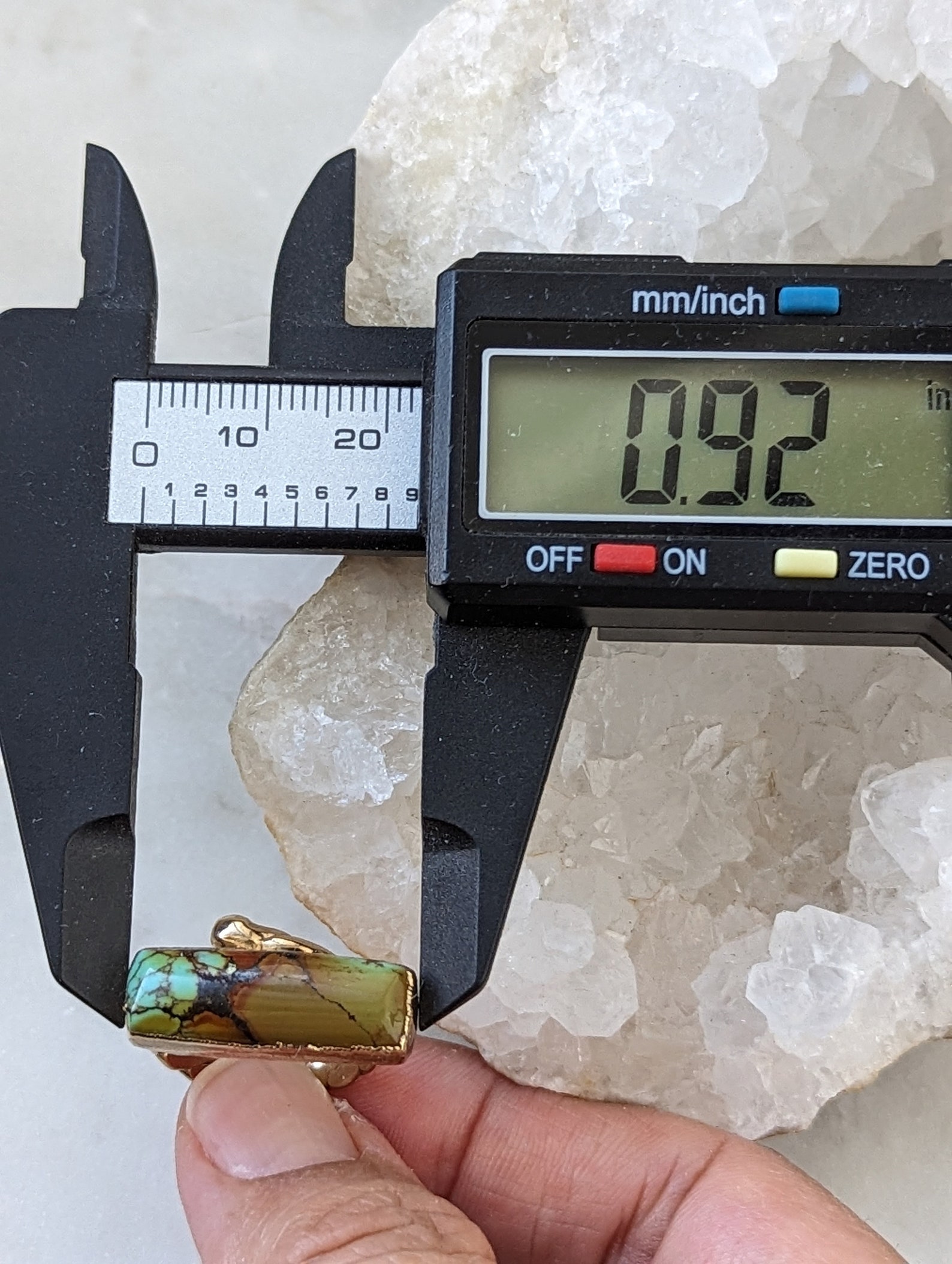 Qingu One of a Kind Electroformed Rectangle Turquoise Bar and Gold Ring ...
