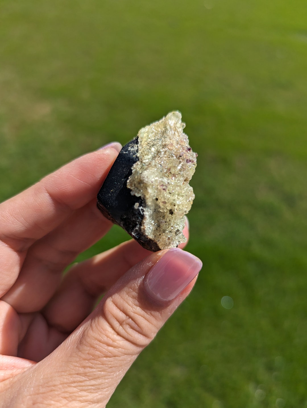 Fluorescent UV Reactive Hyalite Opal on Smoky Quartz From Erongo ...