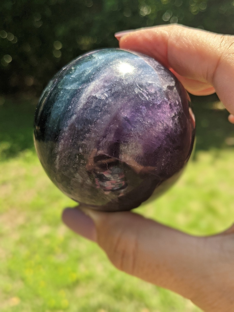 Silky Blue Purple Fluorite Sphere: Velvet Crystal (59.4 Mm) - Etsy