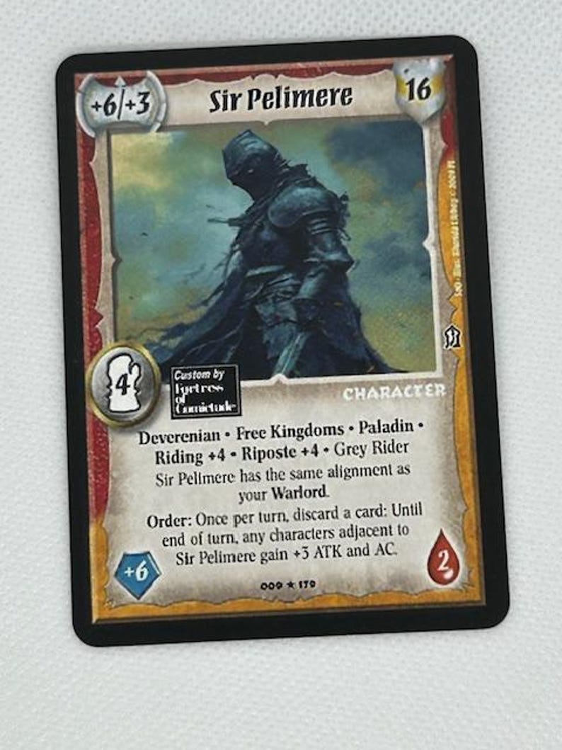 Custom- SIR PELIMERE - Warlord Saga of the Storm Ccg - PALADIN Free ...