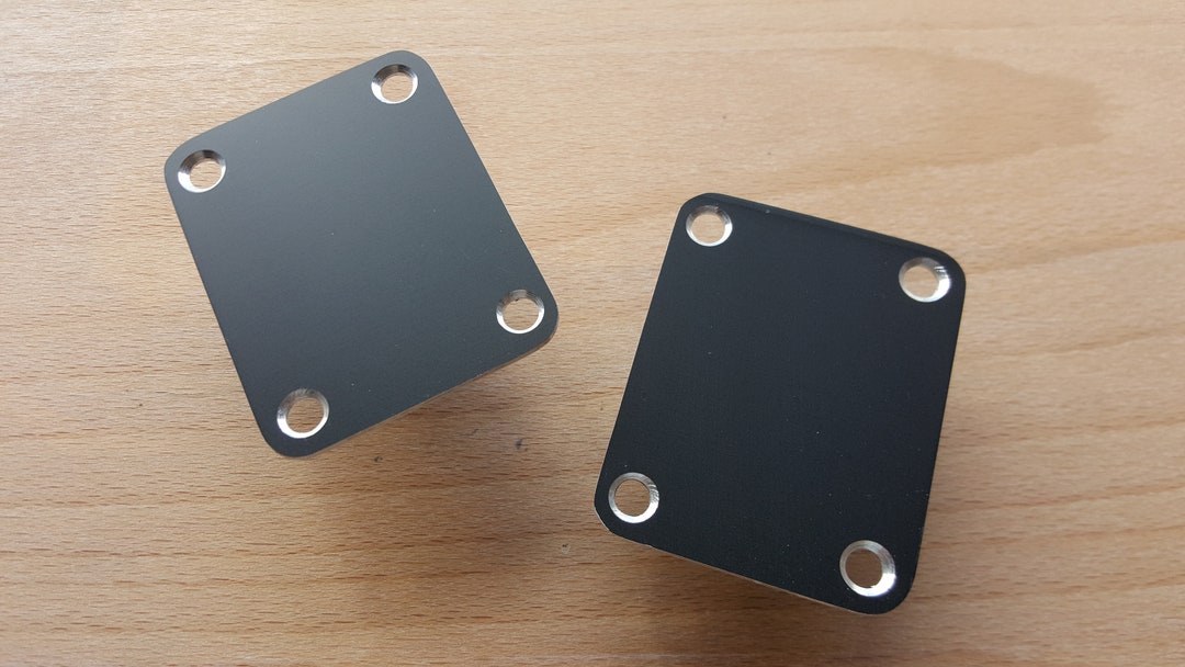 Guitar Neck Plate Standard Size in Plain Aluminium, Satin Black ...