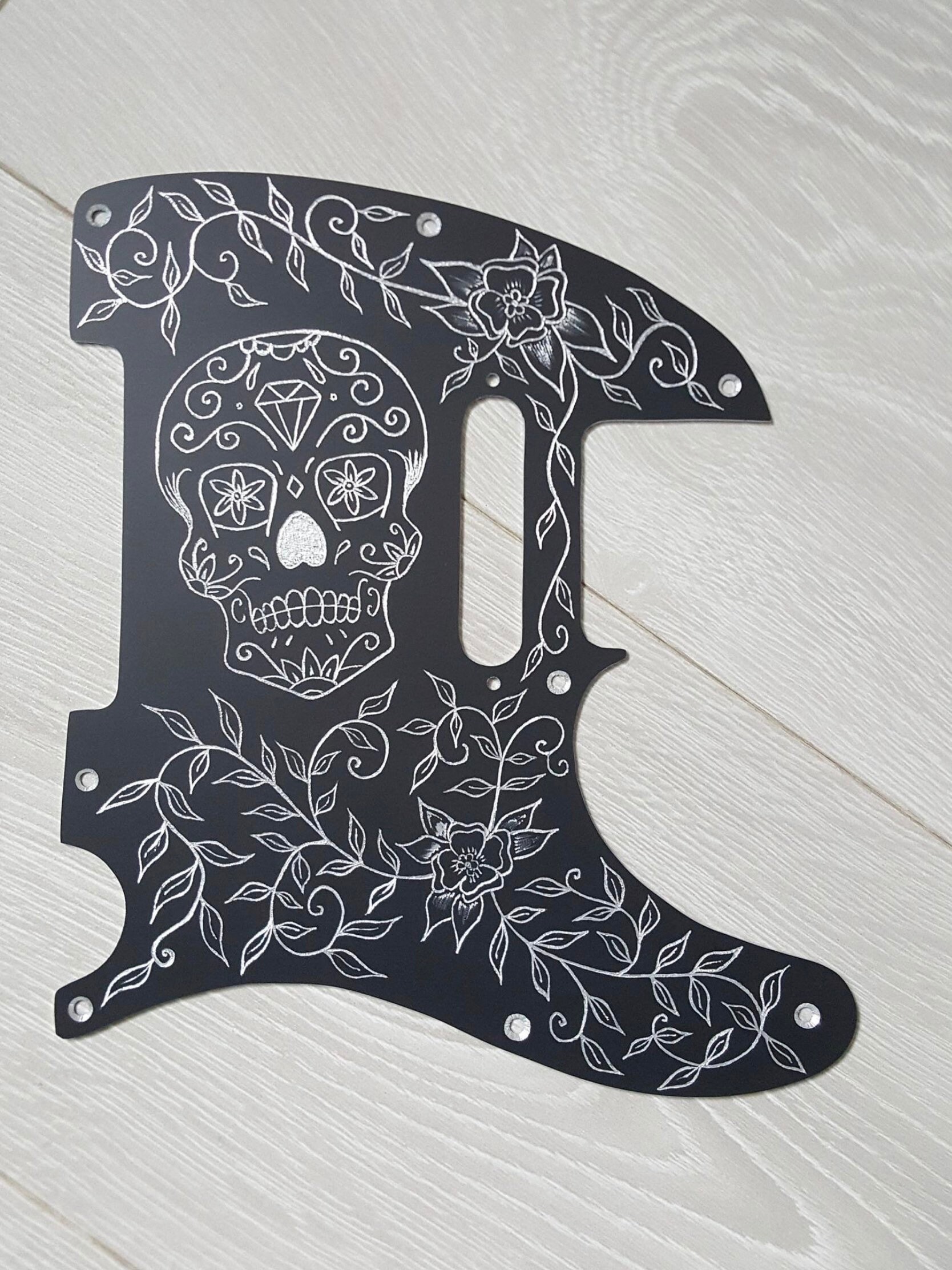 Engraved Telecaster pickguard control plate set hand | Etsy
