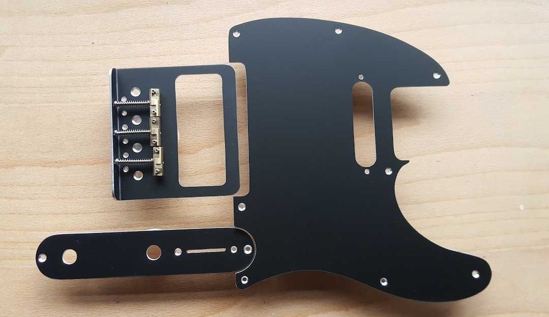 Black Anodised Aluminium Telecaster Pickguard, Control Plate and ...