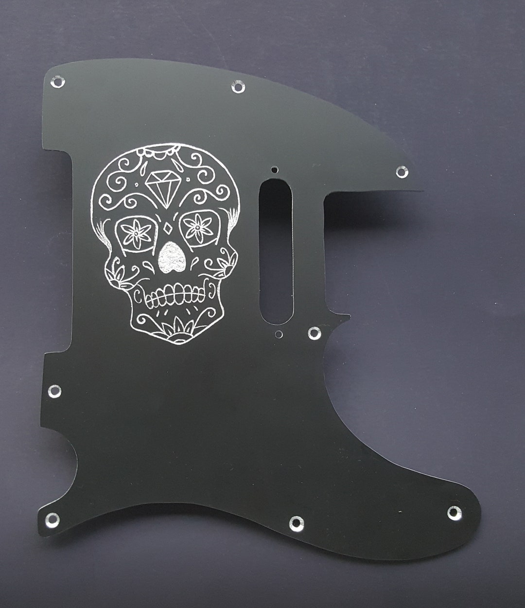 Telecaster Pickguard Hand Engraved in Black Anodised Aluminium - Dias ...