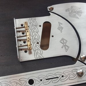 Custom Made Aluminium Telecaster Bridge, Pickguard and Control Plate ...