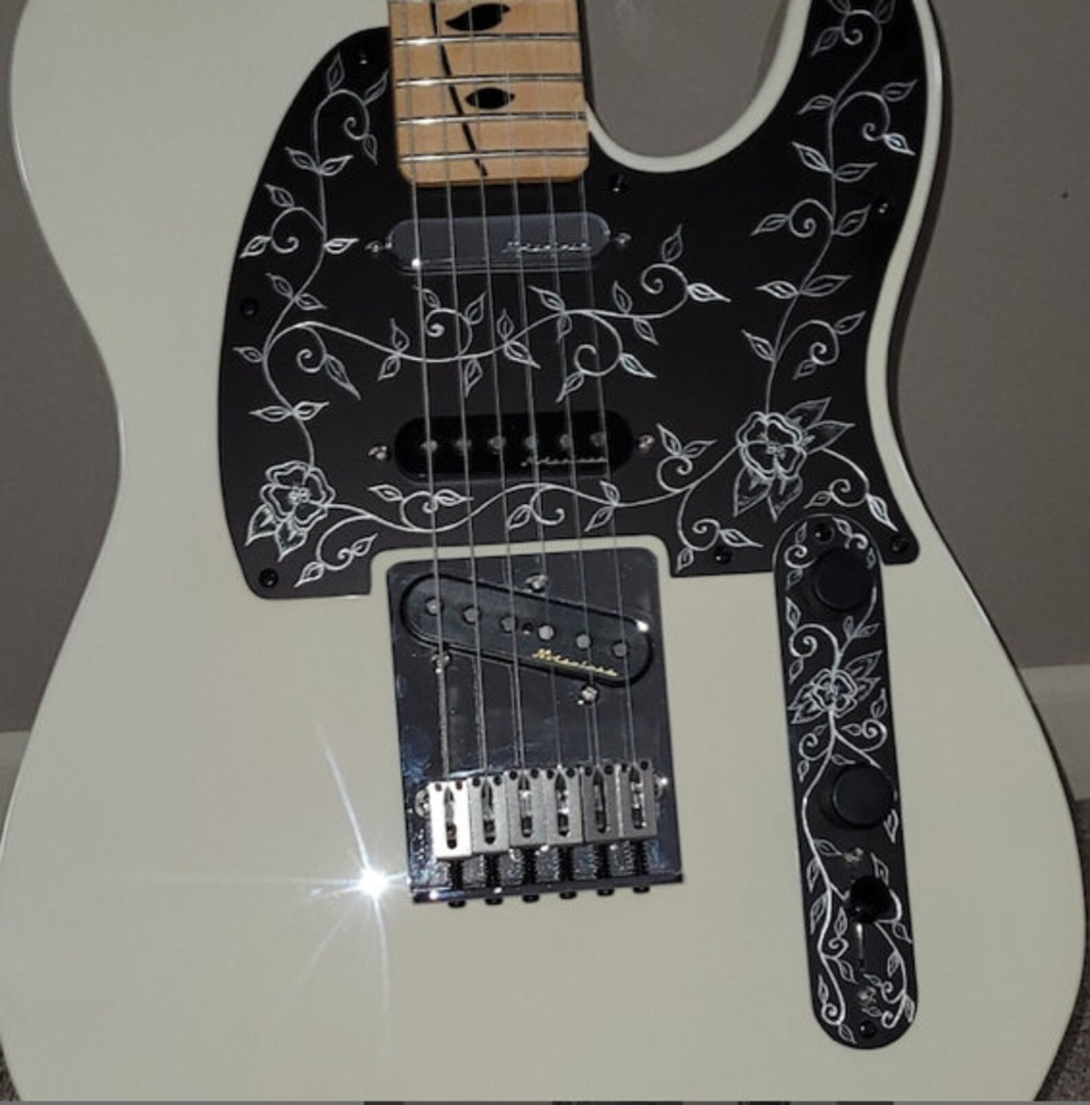 Telecaster Engraved Pickguard and Control Plate Hand Engraved Hand Made ...