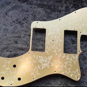 Telecaster 72 Deluxe Hand Engraved Aluminium Pickguard in Black, Gold ...