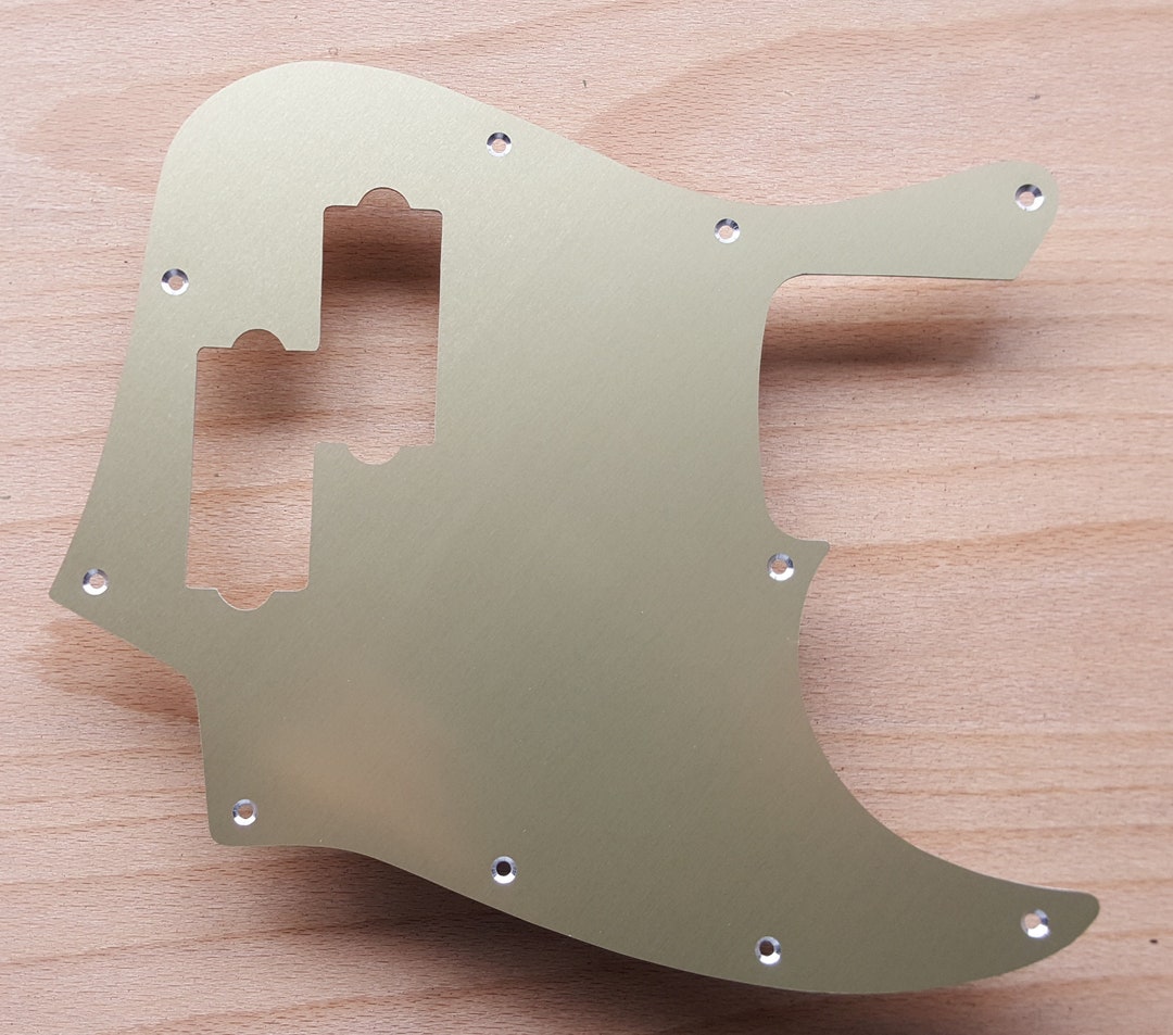 Jazz Bass Pickguard With P Bass Pickup Aperture in Anodised Aluminium ...