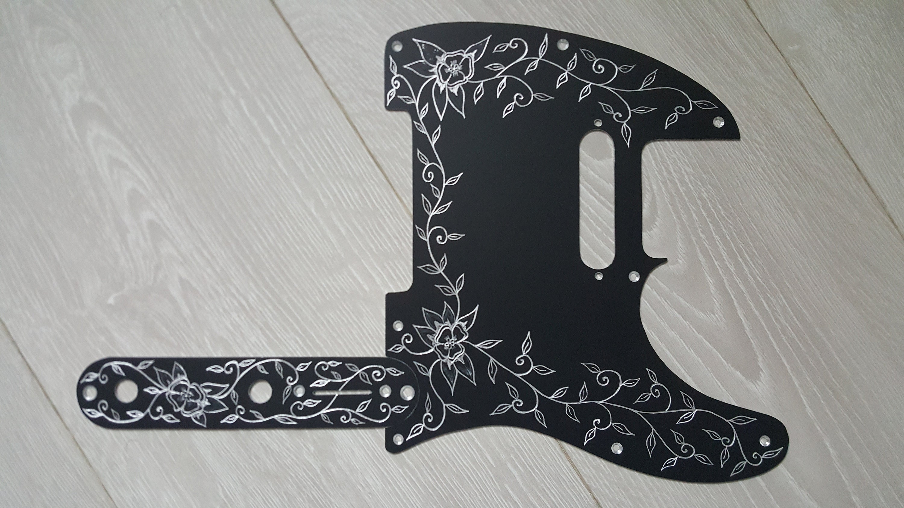 Telecaster Engraved Pickguard and Control Plate Hand Engraved Hand Made ...