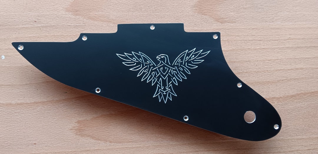 Firebird Pickguard - Hand Formed and Hand Engraved From Black Anodised ...