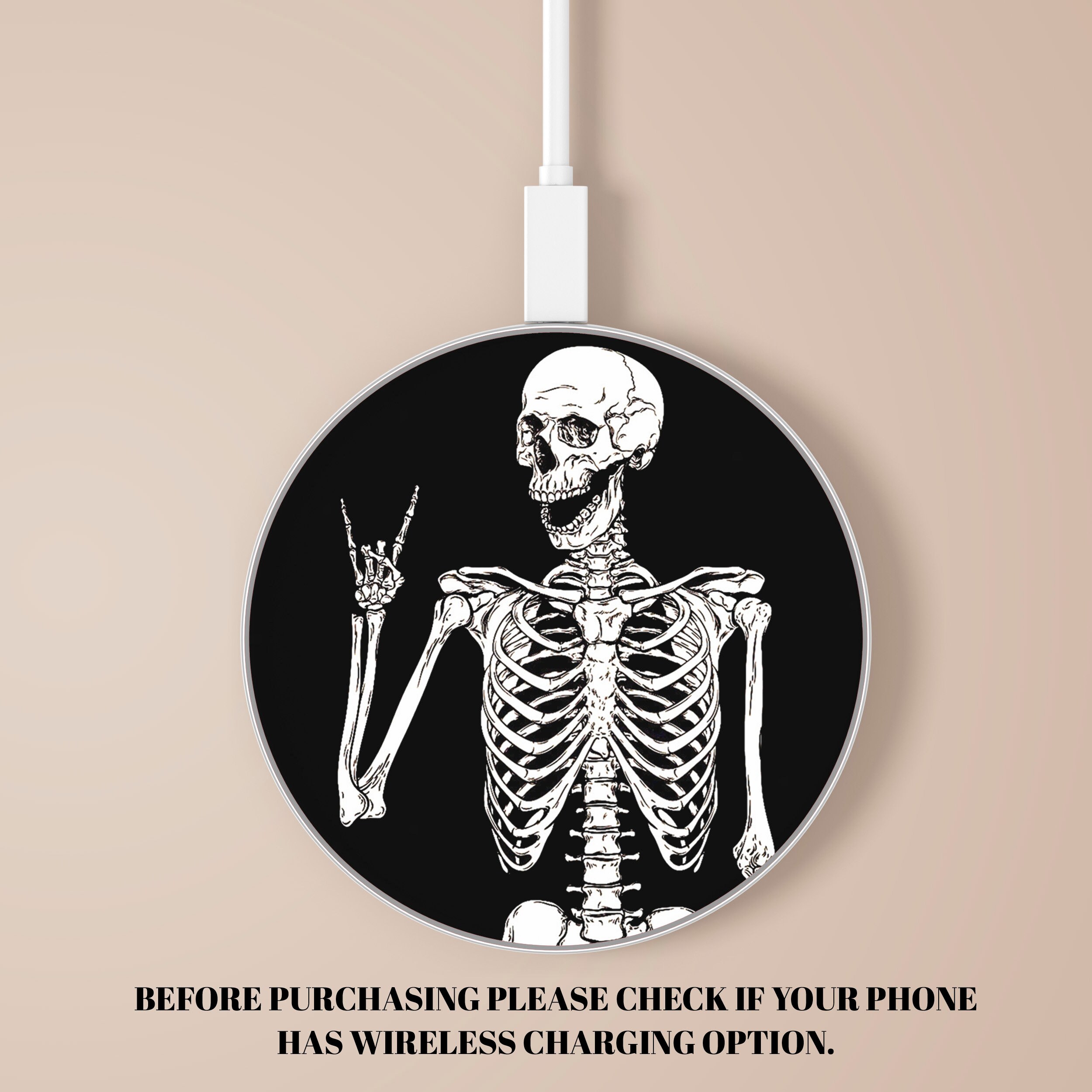 Skeleton Wireless Charger Cute Charging Station Fast Charger - Etsy
