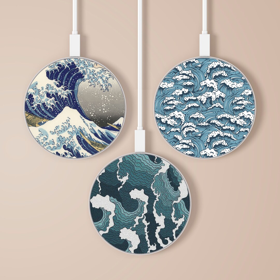 Japanese Art Wireless Charger Wave Charging Station, Fast Charger for ...