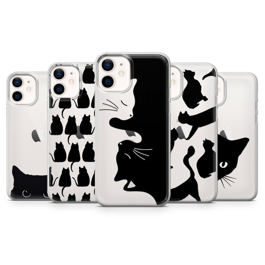 Black Cat Case Fit iPhone 16 iPhone 15 iPhone 14 iPhone 13 iPhone 12 ...