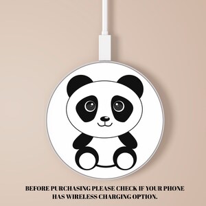 Cute Panda Wireless Charger Kawaii Charging Station for iPhone 13, 12 ...