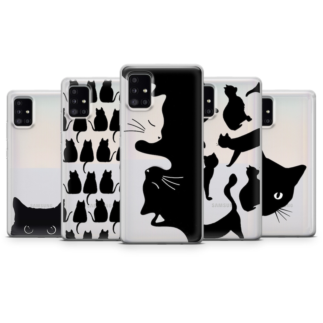 Black Cat Phone Case Fit Samsung S25 Ultra, S24 FE, S23, Samsung S22 ...