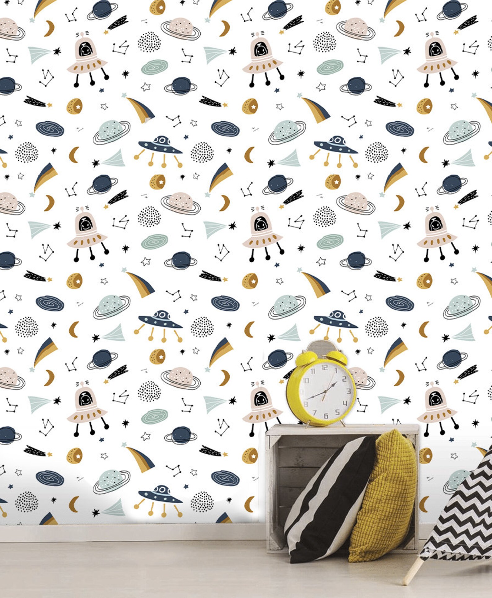 Kids Space Wallpaper Peel and Stick Astronaut Wallpaper - Etsy