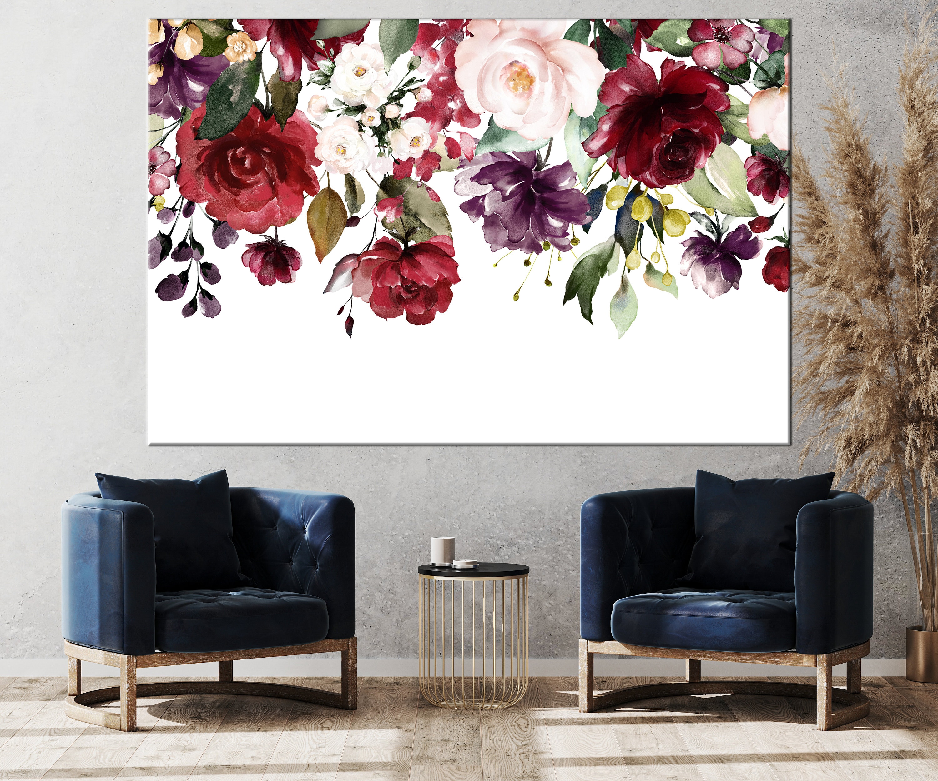 Large Floral Canvas Wall Art Abstract Meadow Giclee Print | Etsy Large Floral Canvas Wall Art Abstract Meadow Giclee Print | Etsy