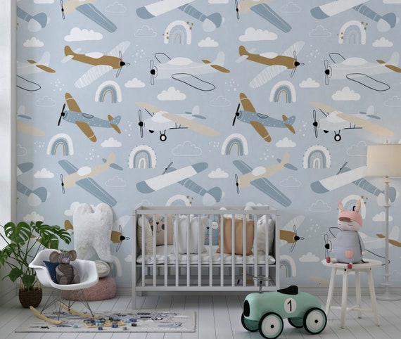 Vintage Plane Wallpaper Airplane Removable Peel and Stick - Etsy