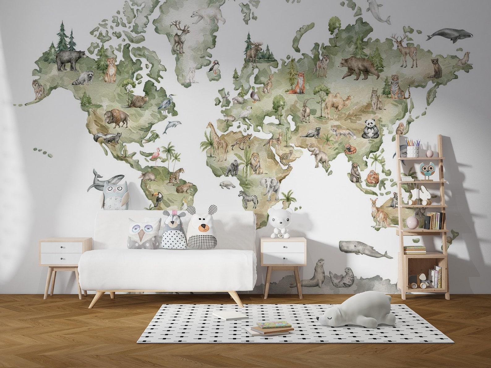 Kids Map Wallpaper Peel and Stick Nursery Wallpaper Cartoon - Etsy