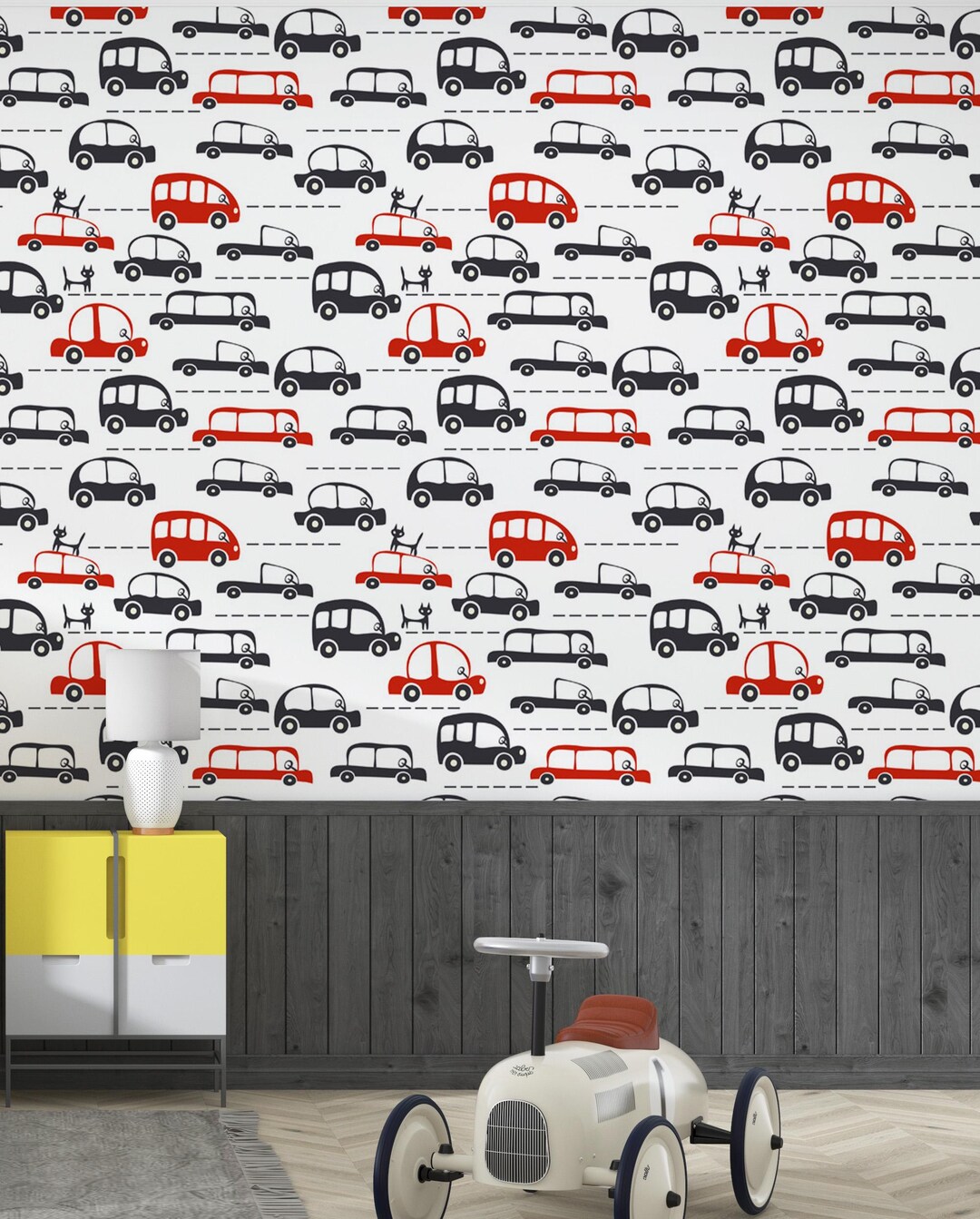 Car Nursery Wallpaper, Boys Nursery Wallpaper, Kids Wallpaper ...