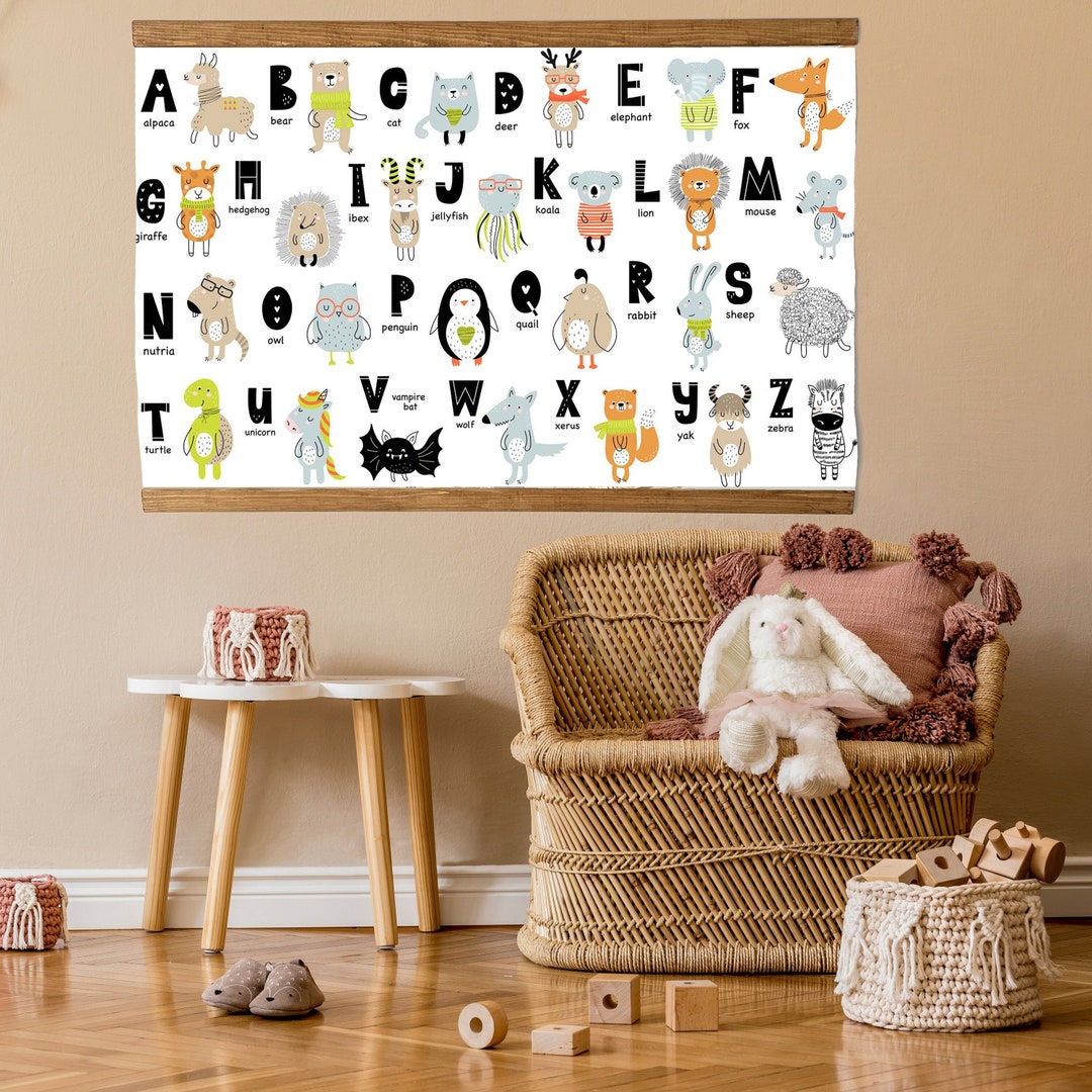 Animal Alphabet Chart, Kids Wall Decor, Homeschool Decor - Etsy UK