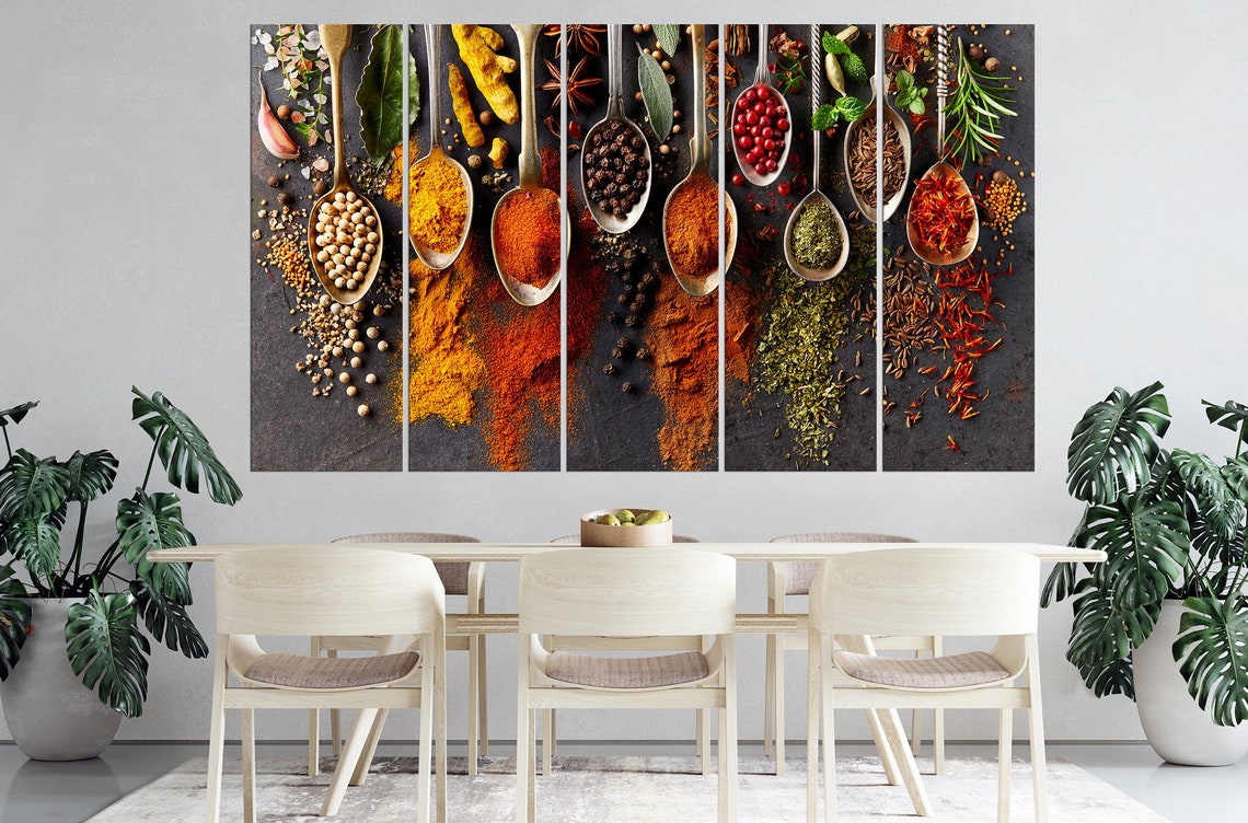 Spices Kitchen Art Print Extra Large Wall Art Canvas Etsy