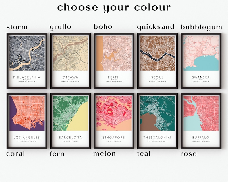 Personalised Map Wall Art, Custom Any Location Map, City Wall Art, City ...