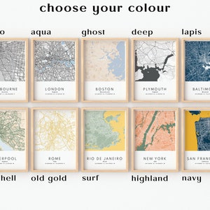 Set of 3 Custom Maps, City Map Prints, Custom Map Print, Custom Any ...