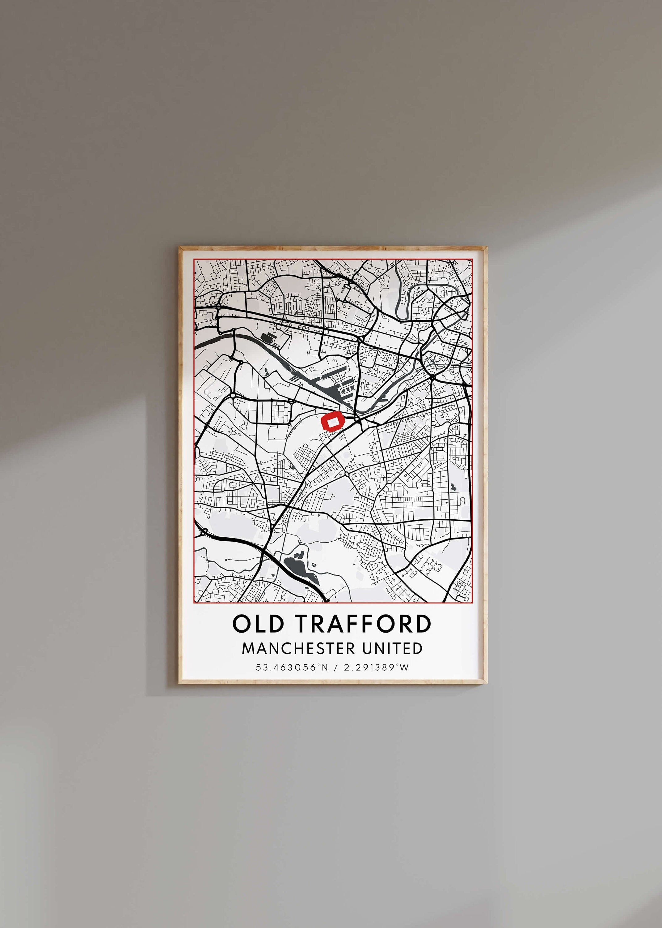 Manchester United Stadium Map Print: Old Trafford Giclée Art - Etsy UK